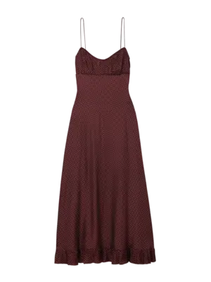 Den Rosaria Dress - Burgundy Colette Dot