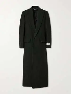 Victoria Beckham Mélange Wool Coat - Dark Green