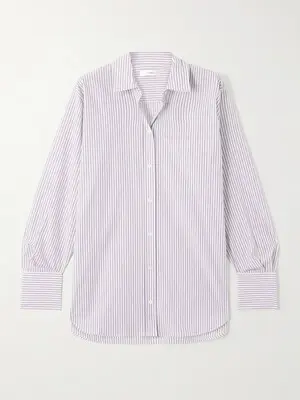 FRAME Striped Cotton-poplin Shirt