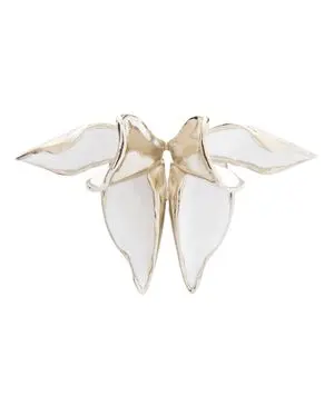 Erdem Flower Gold-tone And Enamel Brooch - White