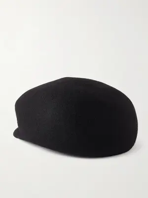 GIGI BURRIS MILLINERY Laurel Wool-felt Flat Cap - Black