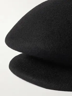 GIGI BURRIS MILLINERY Laurel Wool-felt Flat Cap - Black