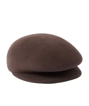 GIGI BURRIS MILLINERY Laurel Wool-felt Flat Cap - Chocolate