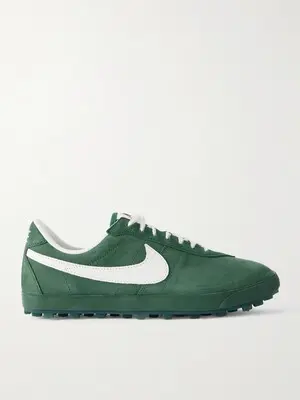Nike Astrograbber Leather-trimmed Nubuck Sneakers - Green