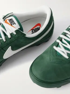 Nike Astrograbber Leather-trimmed Nubuck Sneakers - Green