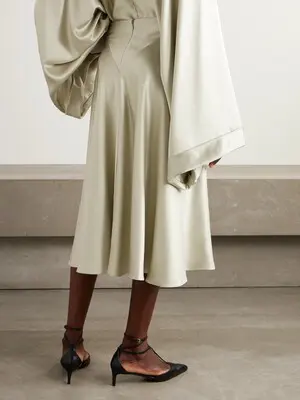 Altuzarra Ames Pleated Satin Maxi Skirt - Neutrals