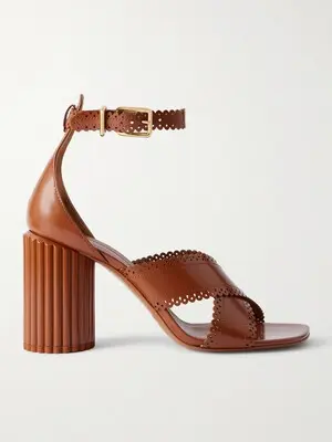 Zimmermann Eddie Scalloped Leather Sandals