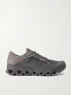 On Cloud X 4 Ad Rubber-trimmed Mesh Sneakers - Gray