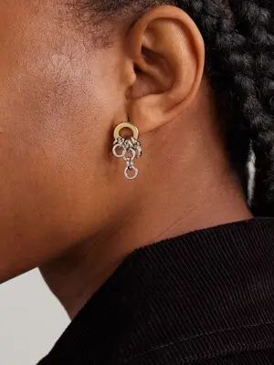 LAURA LOMBARDI Colonna Rhodium- And Gold-plated Earrings