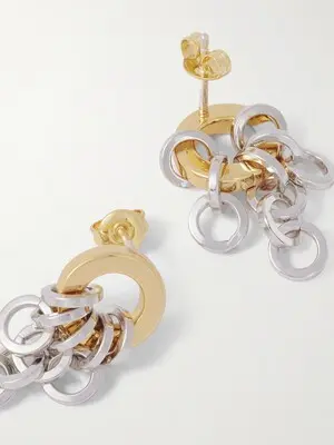 LAURA LOMBARDI Colonna Rhodium- And Gold-plated Earrings
