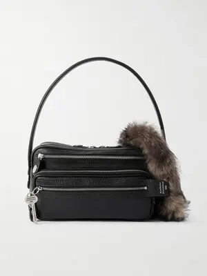 Acne Studios Small Shearling-trimmed Leather Shoulder Bag