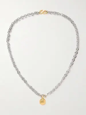LAURA LOMBARDI Campana Rhodium- And Gold-plated Necklace - Multi