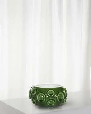 WINWARD HOME Vase With Circles, 8.5 - Green