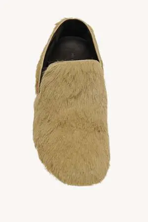 THE ROW Vincit Pony Hair Slip-on Shoes - Beige