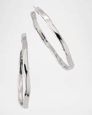 Alexis Bittar Brut Skinny Hoop Earrings - Silver