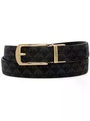 Emporio Armani Monogram Belt - Black