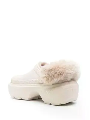 CROCS Faux-fur Platform Clogs
