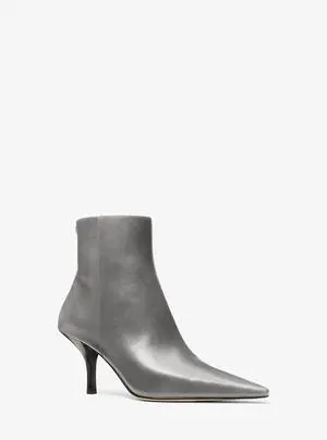Michael Kors Selina Burnished Leather Ankle Boots - Grey