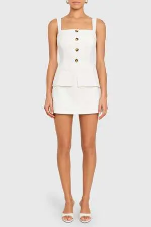 Amanda Uprichard Travis Skort Romper - Ivory