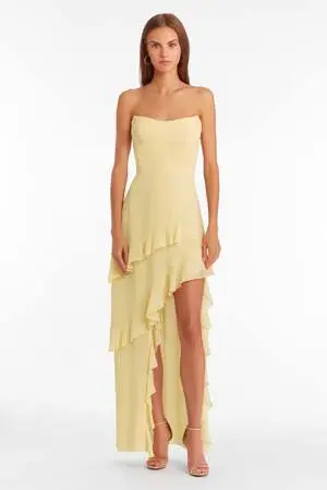 Amanda Uprichard Magnolia Maxi Dress - Cornsilk