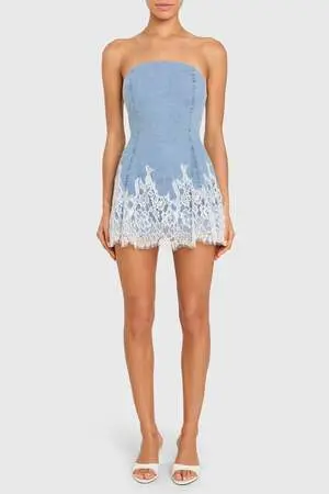 Amanda Uprichard Romilly Skort Romper - Sky Wash