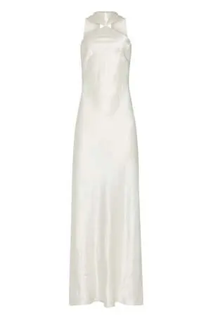 Amanda Uprichard Ashton Maxi Dress In Satin - Ivory