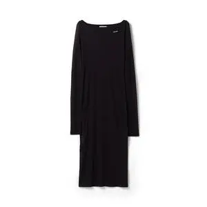 Miu Miu Long Ribbed Knit Jersey Dress