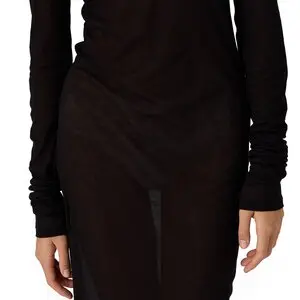 Miu Miu Long Ribbed Knit Jersey Dress