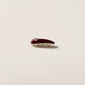 Miu Miu Patent Leather Hair Clip - Crimson