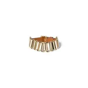 Miu Miu Metal And Leather Bracelet - Gold/cognac