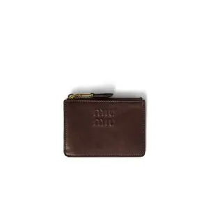 Miu Miu Nappa Leather Card Holder - Briarwood