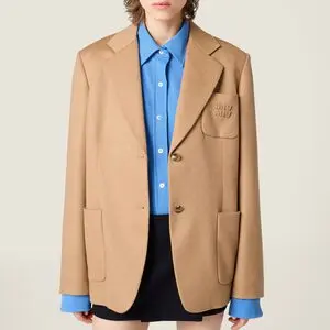 Miu Miu Single-breasted Camel Hair Jacket