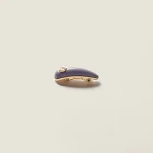 Miu Miu Patent Leather Hair Clip - Wisteria