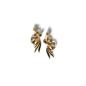 Miu Miu Metal Bow Clip-on Earrings - Gold