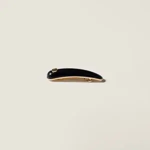 Miu Miu Patent Leather Hair Clip - Black