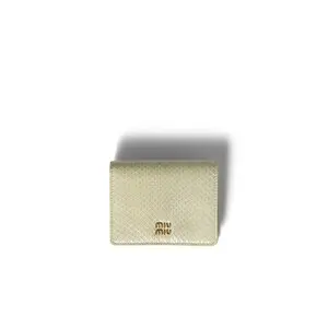 Miu Miu Small Ayers Leather Wallet Pistachio Green