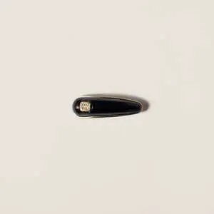 Miu Miu Patent Leather Hair Clip - Black