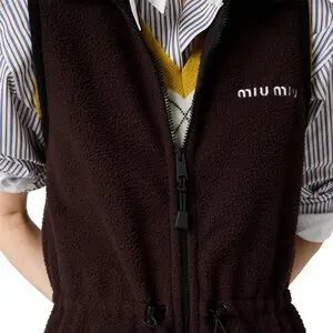 Miu Miu Fleece Fit & Flare Dress - Ebony