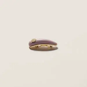 Miu Miu Patent Leather Hair Clip - Alabaster Pink
