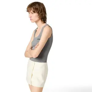 Miu Miu Knit Tank Top - Grey | Editorialist