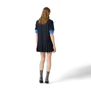 Miu Miu Plaid Pleated Mini Dress
