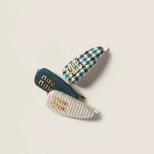 Miu Miu Hair Barrettes - Turquoise/dark Teal/ Chalk
