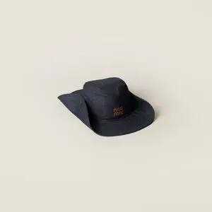 Miu Miu Denim Cowboy Hat - Blue/brandy