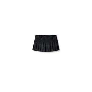 Miu Miu Pleated Checked Twill Miniskirt