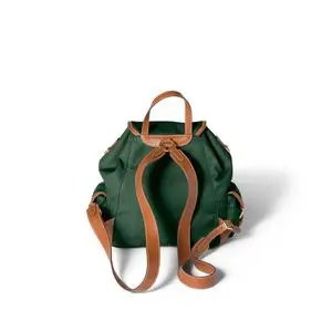 Miu Miu Canvas And Leather Backpack - Billiard Green/brandy