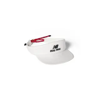 Miu Miu Denim Visor - White/red