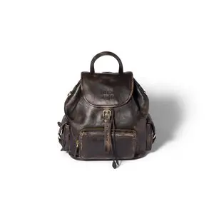 Miu Miu Leather Backpack - Coffee