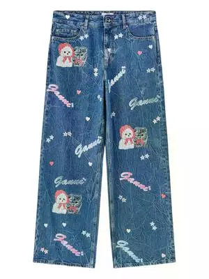 GANNI Star-embellished Jeans - Blue