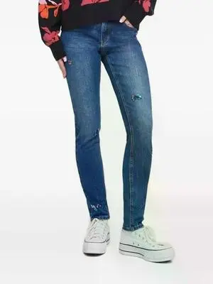 Desigual Sequin Embellished Jeans