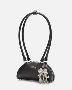SELF-PORTRAIT Leather Handheld Bag - Black